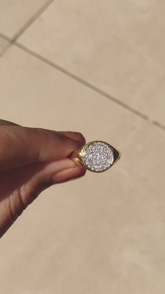 Pavé Diamond Signet Ring – Nyamahjewelry