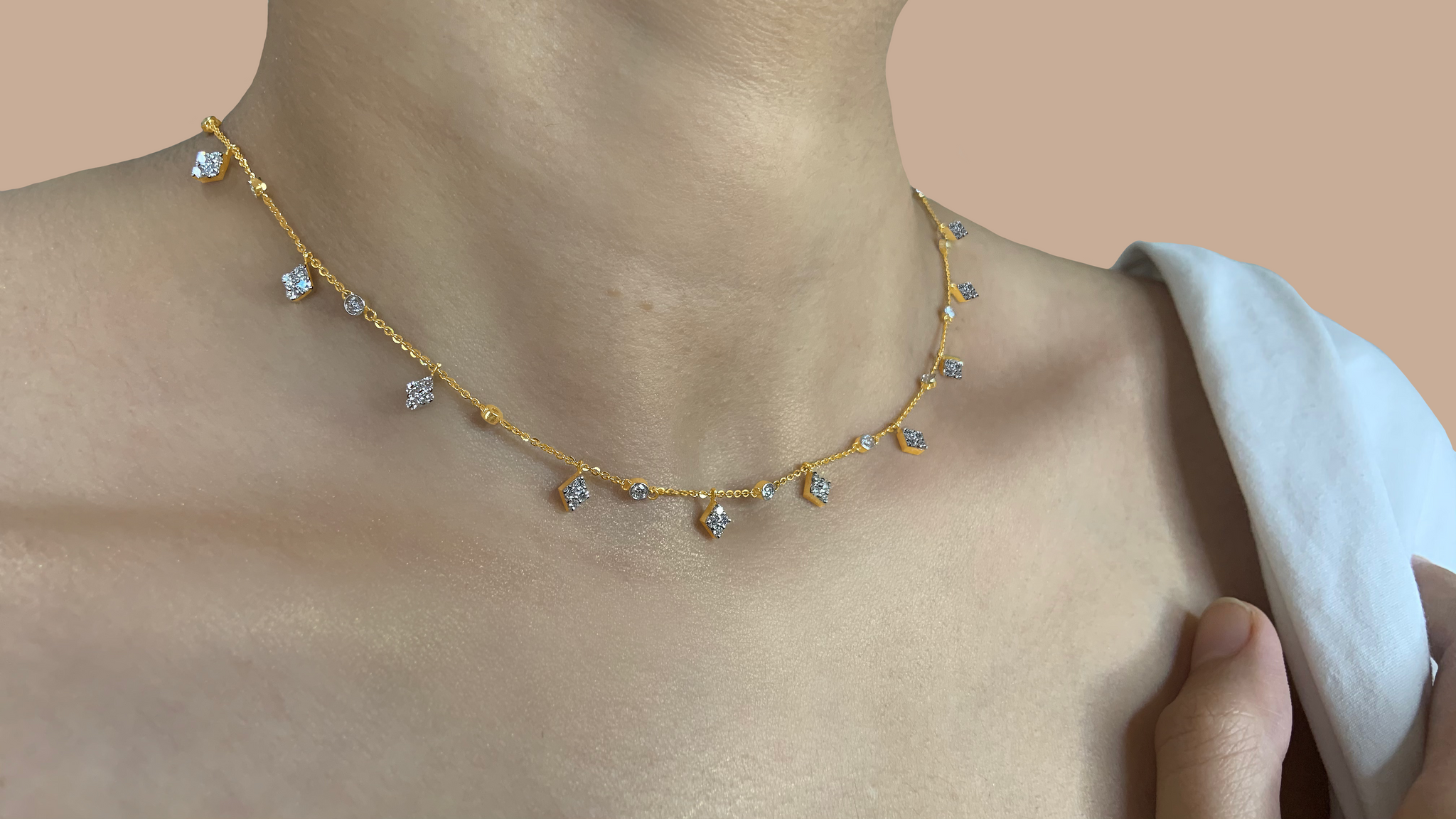 Scattered Diamond Necklace – Nyamahjewelry
