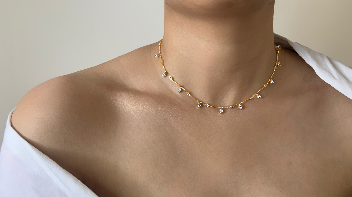 Scattered Diamond Necklace – Nyamahjewelry